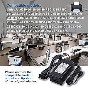 Burflo 32V 940mA Ac Adapter 0957-2146 for HP OfficeJet PSC 1350 1610 5510 6310 All-in-One DeskJet D4260 F4180 Photosmart C3140 C3180 7960 7960v Printer 0957-2094 2084 0950-4466 Power Supply Cord Cable