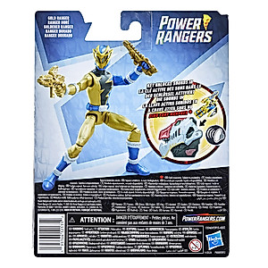 Power Rangers Dino Fury Gold Ranger 6-Inch Action Figure Toy Inspired by TV Show with Dino Fury Key and Dino-Themed Accessory for Ages 4 and Up