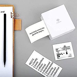 Phomemo M02 Pocket Printer- Mini Bluetooth Thermal Printer with 3 Rolls White Sticker Paper, Compatible with iOS + Android for Learning Assistance, Study Notes, Journal, Fun, Work，White