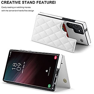 Galaxy S23 Ultra Case,Luxury Flip Folio Leather Wallet Case RFID Blocking Cover Card Slots and Kickstand for Girls Women,Protective Phone Case for Samsung Galaxy S23 Ultra (White)