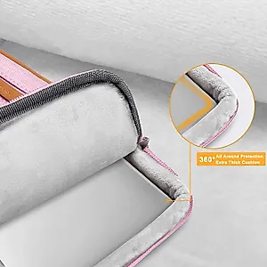 MOSISO 360 Protective Laptop Shoulder Bag,13-13.3 inch Computer Bags Compatible with MacBook, HP, Dell, Lenovo, Asus Notebook,Side Open Messenger Bag with 4 Zipper Pockets, Pink