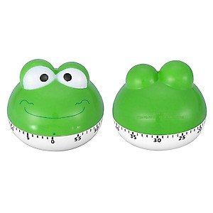 Animal Timer Mechanical Cooking Timer, Manual Animal Shape Counters, Cartoon Kitchen Timing Tool for Cooking Baking(Green Frog)