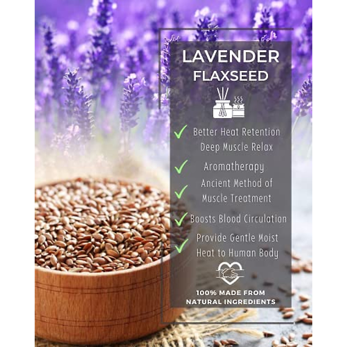 Hihealer Microwave Heating Pad for Neck, Shoulder, Back Pain Relief, Portable Heating Pad Microwave Cramp, Lavender and Flaxseed Filling, Female Self-Care Gift, Scentless (Paisley and Lavender, 7x12)