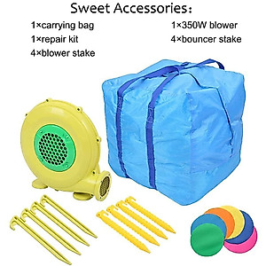 Inflatable Castle Activity Air Bounce House Bounce Room, Cloth 840D Jumping Surface, Outdoor Family Playground Garden Ch