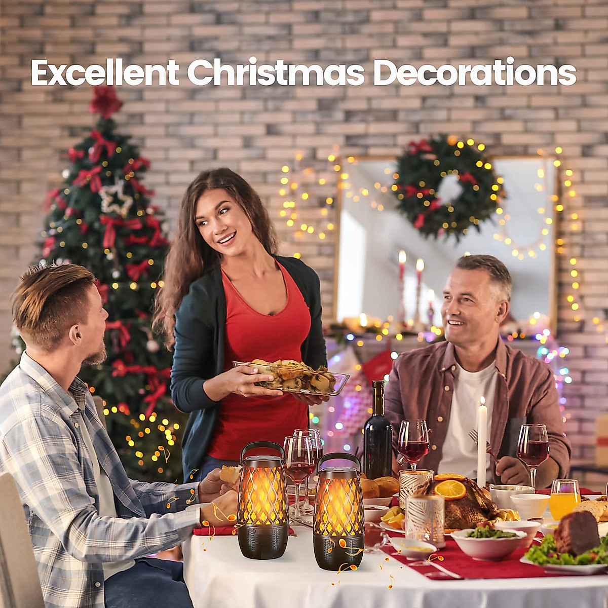 KuccHero Outdoor Bluetooth Speaker with Light, Decor, Tech Gadget Cool Stuff, Sync up to 100 Wireless Portable Speaker with Wall Mount/Stake/Hook, Waterproof for Patio/Yard/Party/Camping