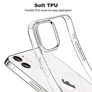 JJGoo Compatible with iPhone 12 Case & 12 Pro Case Clear Soft Transparent Shockproof Protective Slim Thin Bumper Phone Cover for 12 and 12 Pro - 6.1 inch