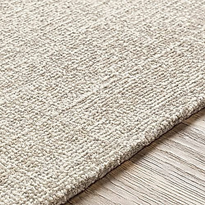 Mark&Day Area Rugs, 8x10 Giles Solid and Border Ivory Area Rug Beige Cream Carpet for Living Room, Bedroom or Kitchen (8' x 10')