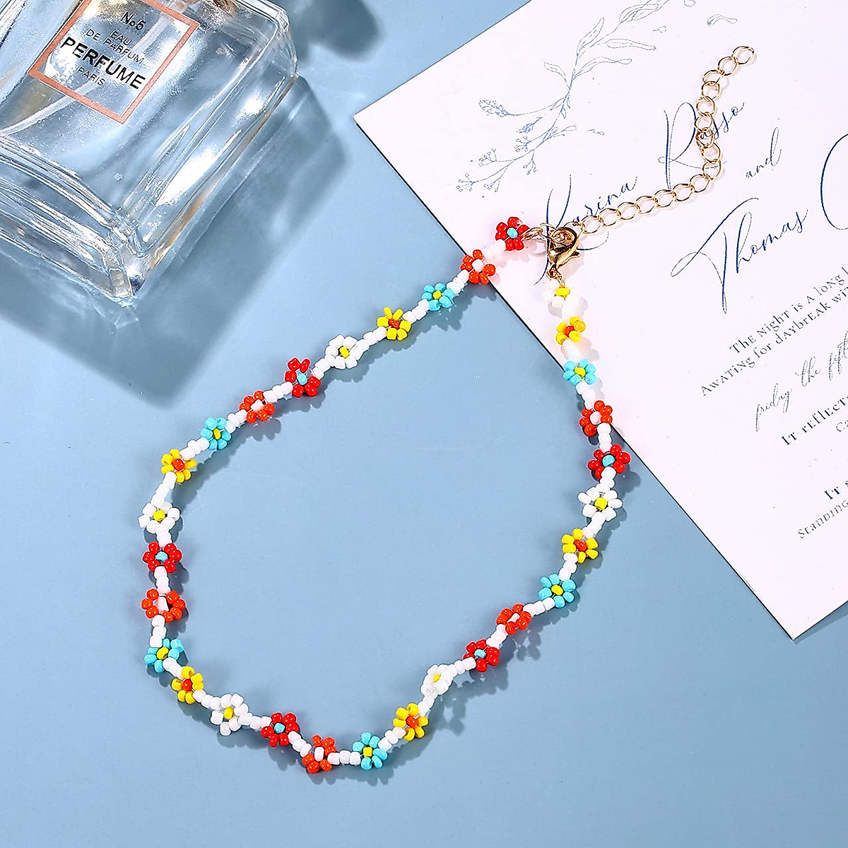 BVGA Beaded Choker Necklaces For Women Colorful Flower Shaped Beads Chocker Boho Necklaces Beach Necklace For Women Jewelry Gifts