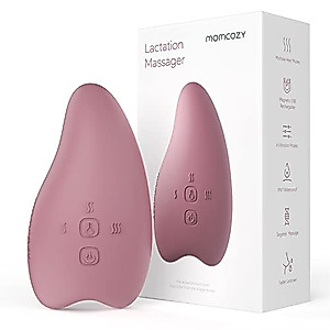 Momcozy Warming Lactation Massager 2-in-1, Soft Breast Massager for Breastfeeding, Heat + Vibration Adjustable for Clogged Ducts, Improve Milk Flow, Engorgement