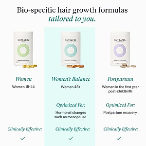 Nutrafol Women's Balance Hair Growth Supplement for Visibly Thicker Hair & Scalp Coverage 1 Bottle | 1 Month Supply