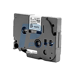 IDIK 1PK Black on White Security Laminated Label Tape Compatible for Brother P-Touch TZe-SE1 TZ SE1 Tze SE1(6mm x 8m)