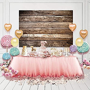 LYWYGG 7x5ft Photography Backdrop Brown Wood Backdrops Photography Wood Floor Wall Background Photographyers CP-172