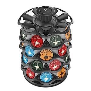 EVERIE Upright Rotray Coffee Pod Carousel Holder Organizer Compatible with 40 Keurig K Cup Pods, KRS4002S-BLK