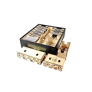The Broken Token Game Organizer - Arkham Horror: The Card Game Revised Core Set Compatible Organizer, Wooden Storage Box for Tabletop Games