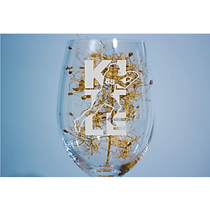 Hat Shark Football Sports Athletic Player - Laser Engraved Stemless Wine Glasses (Kittle #85)