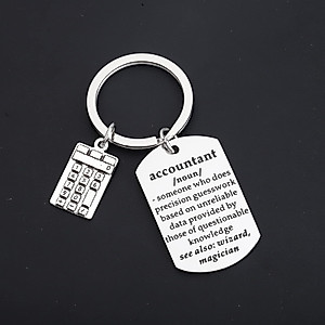 MAOFAED Stainless Steel Accountant Keychain - Perfect for Accountants' Birthday or Just Saying I Care