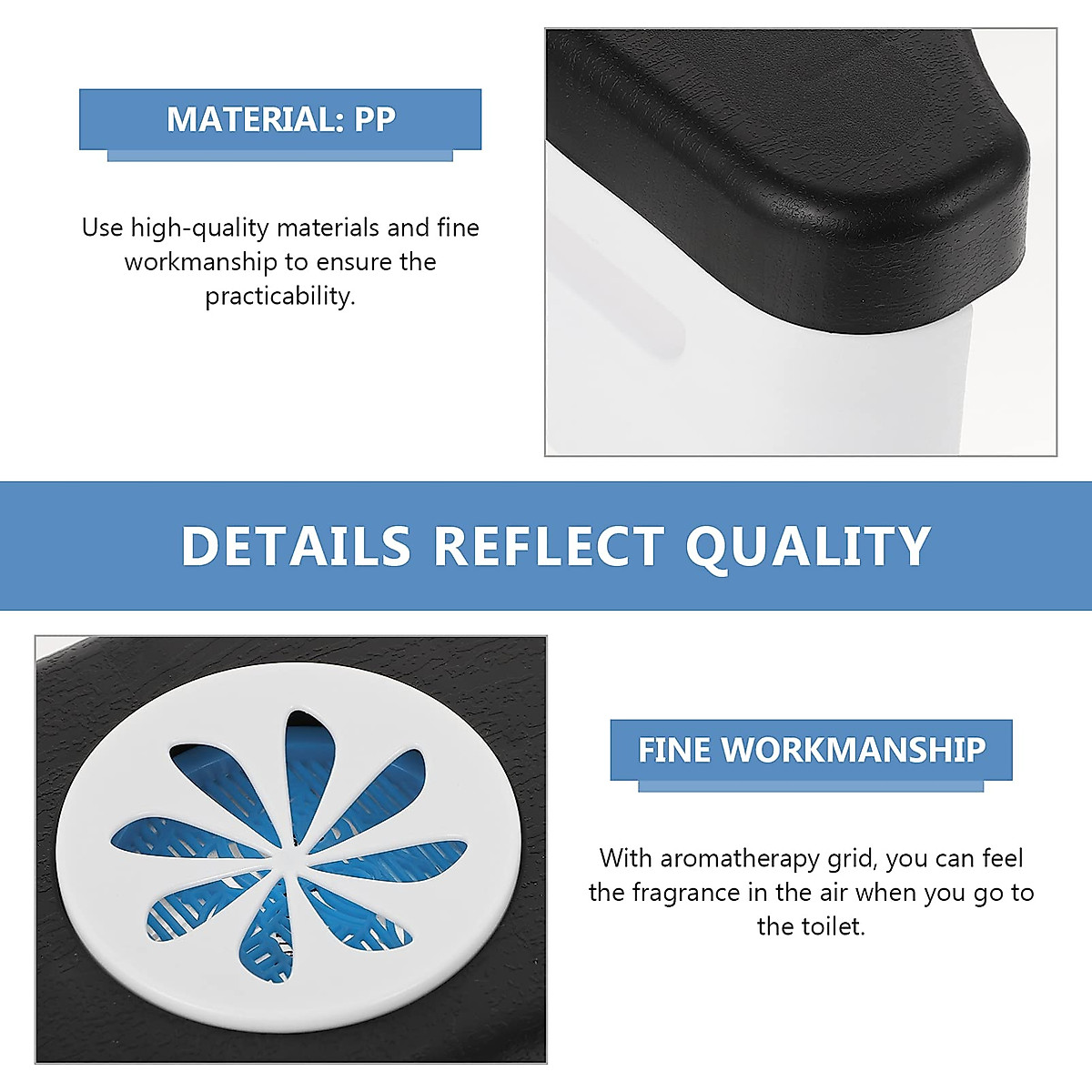 Step Stool Bathroom Footstool Foldable Toilet Stool Household Step Stool Toilet Stool Household Step Stool Potty Training Stool Foot Black