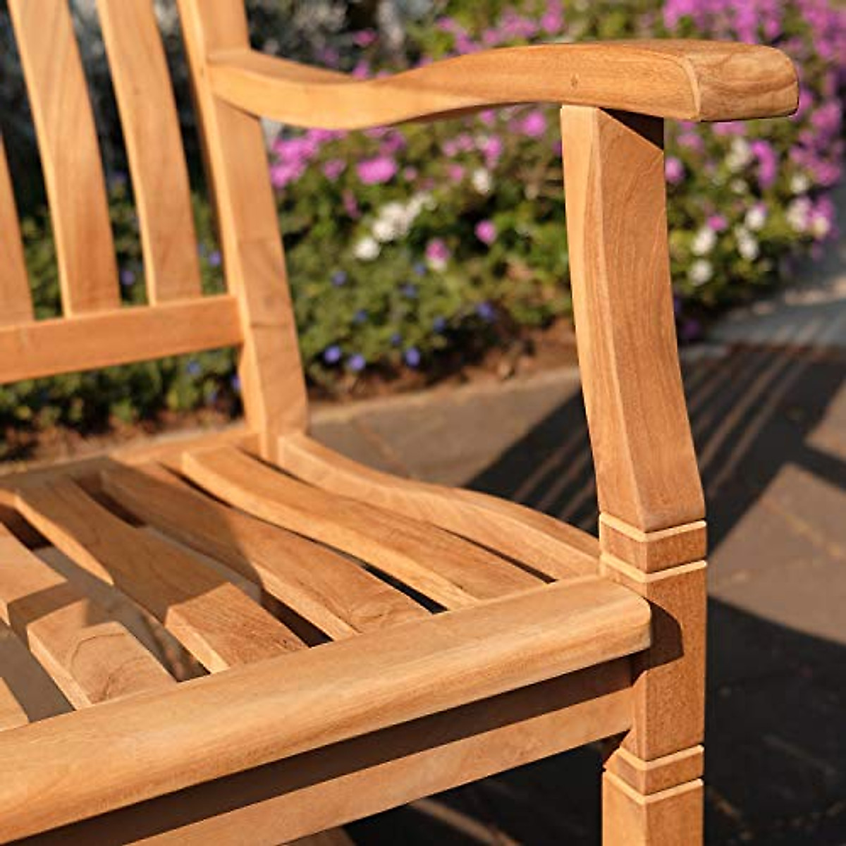 Cambridge Casual Wooden Arie Patio Porch Rocking Chair for Outdoor, Single Item/Natural Teak