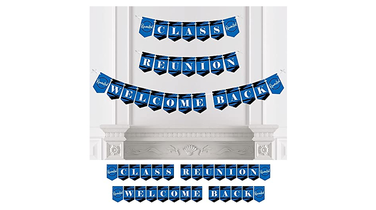 Royal Blue Class Reunion Banner - Welcome Back Party Decorations
