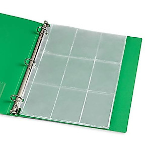 Blue Summit Supplies Baseball Card Sleeves, 900 Pockets, Binder Sheets for Protecting Business Cards, Collector Card Sleeves, 100 Pack