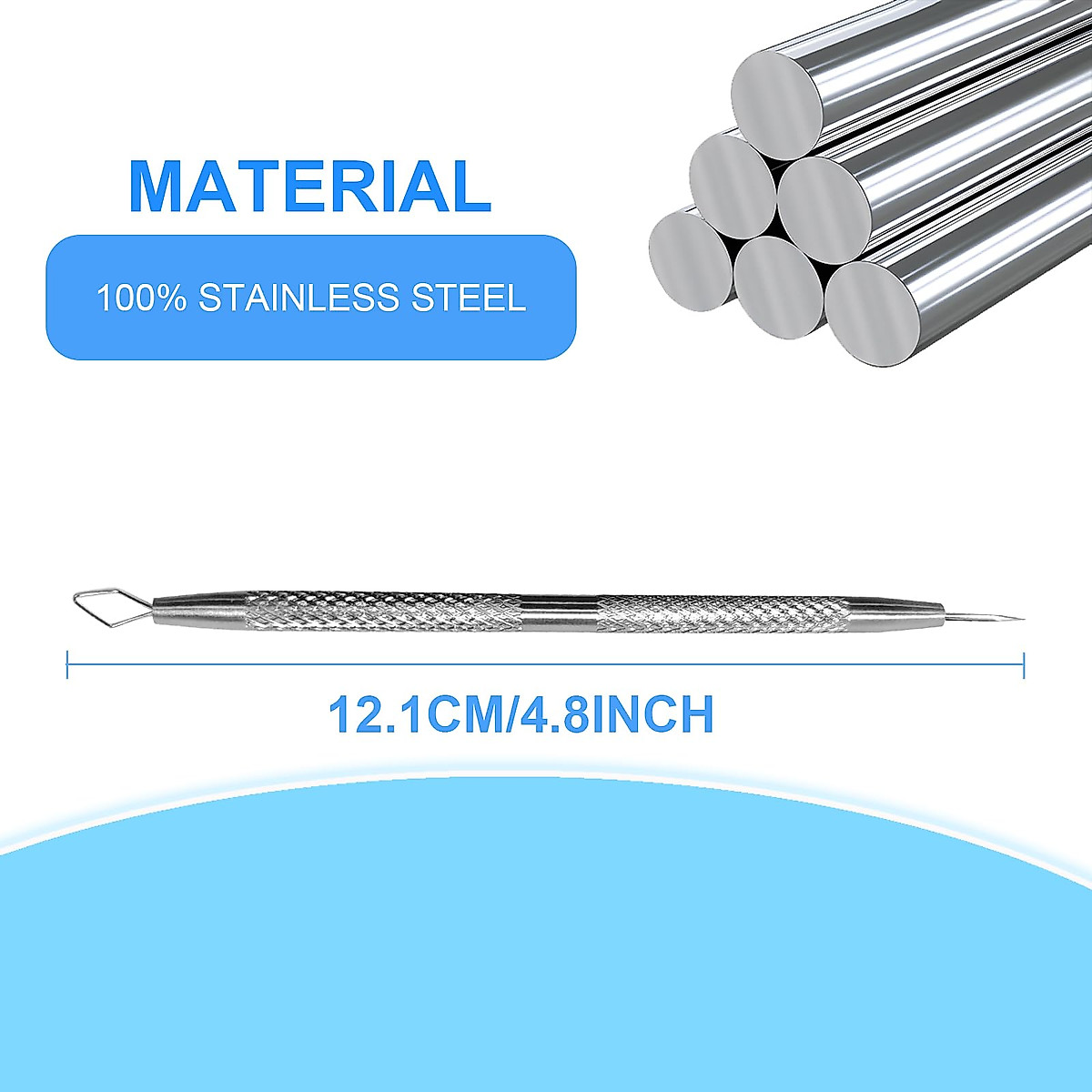 2-in-1 Facial Milia Removal and Whitehead Extractor & Lancet Circle Loop & Sharp Needle Pimple Popper Tool for Nose Face, Blemish Blackhead Extraction Pimple Acne (2pcs)