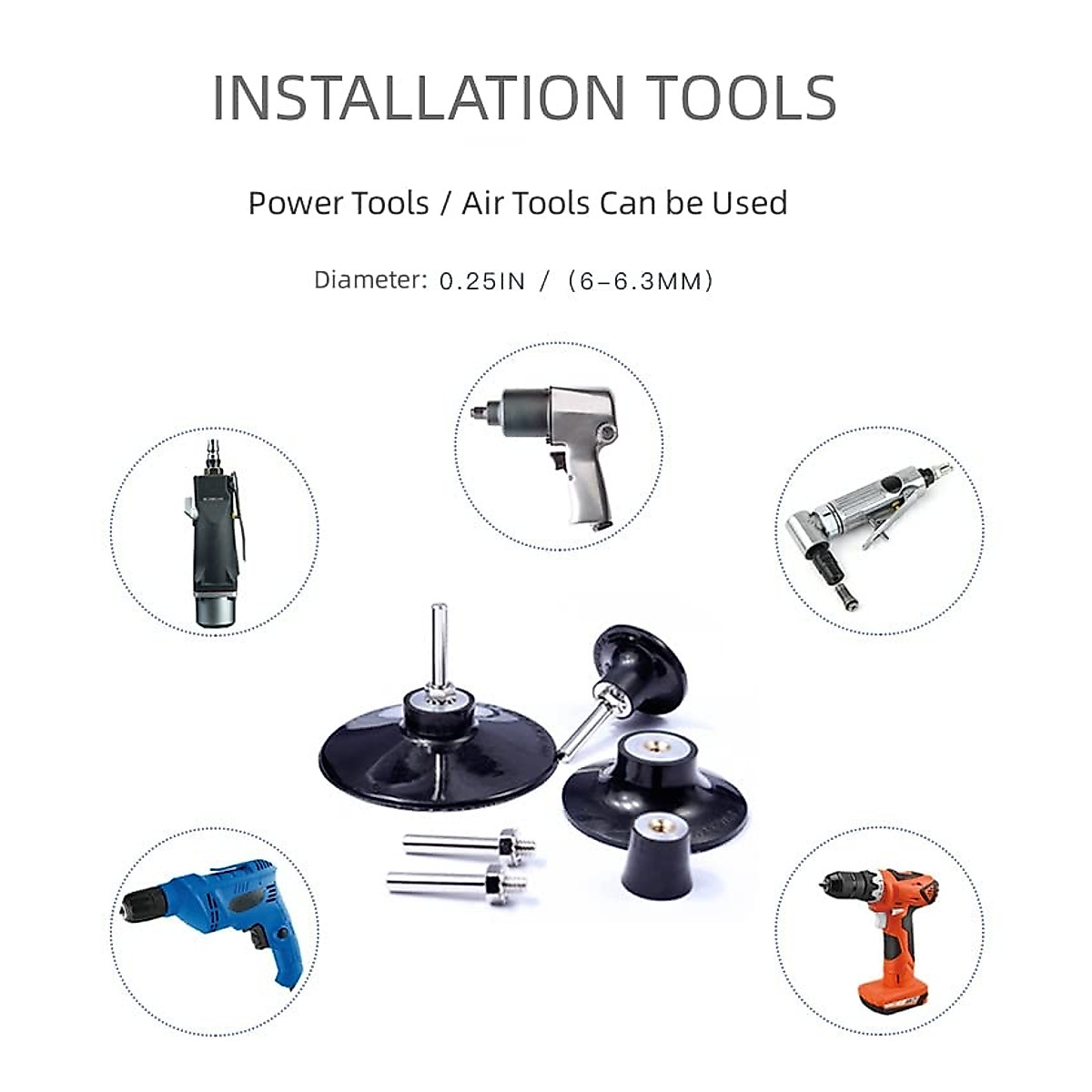 6 Pack 2 Inch Disc Pad Holder Adapter Quick Change Disc Adapter Drill Adapter with 1/4" Shank, Pad Holder Roll Lock Disc Holder for Polishing Sanding Surface, Conditioning Disc Pad Holder Assembly