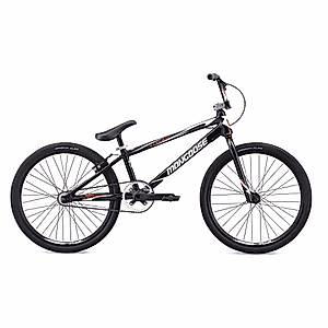 Mongoose Title Elite Pro BMX Race Bike with 24-Inch Wheels in Black for Advanced and Returning Riders, Featuring Professional-Grade 6061 Tectonic T1 Biaxial Hydroformed and Butted Aluminum Frame