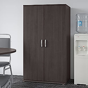 Bush Business Furniture Universal Tall Storage Cabinet with Doors and Shelves, Storm Gray