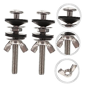 OSALADI 6 sets /4pcs Replacement Mount Universal Hinge Screw Seats Toilet Screws Bolt/Tank Parts Fixing Seat Nuts Stainless Accessories Bolts Steel Fixings Top Sturdy Kit Hinges for