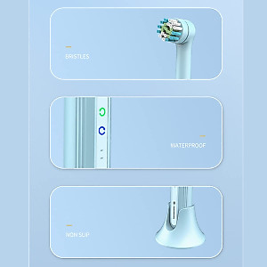 MaLageB Sonic Electric Toothbrush for Adults, Round Rotating Head , 40000 VPM,with 5s Timer 3 Brush Heads Waterproof Rechargeable Toothbrush (Blue)