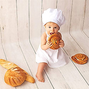 M&G House Newborn Photography Prop Baby Chef Apron Costume Baby Photo Props Baby Bakery Photoshoot Prop Chef Outfit Baby Uniform Chef Apron Hat Photo Props(Regular, Fits 7-18 Months)