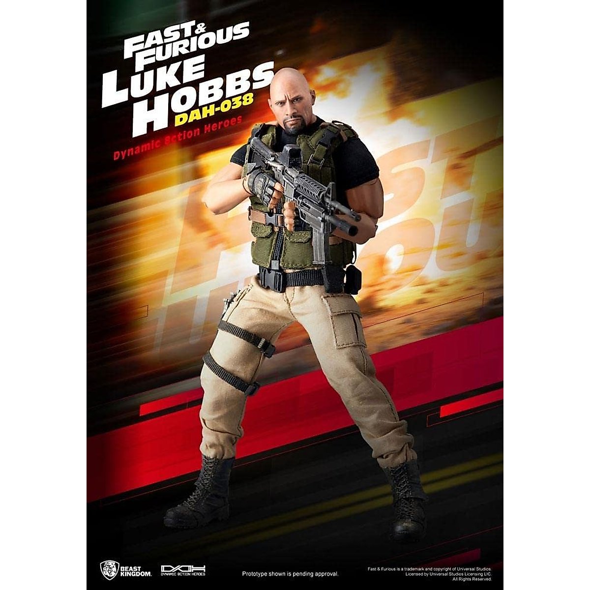 Beast Kingdom The Fast and The Furious: Luke Hobbs DAH-038 Dynamic 8ction Action Figure, Multicolor