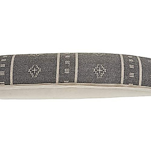 LR Home Embroidered Throw Pillow, 1 Count (Pack of 1), Frost Gray/Cream