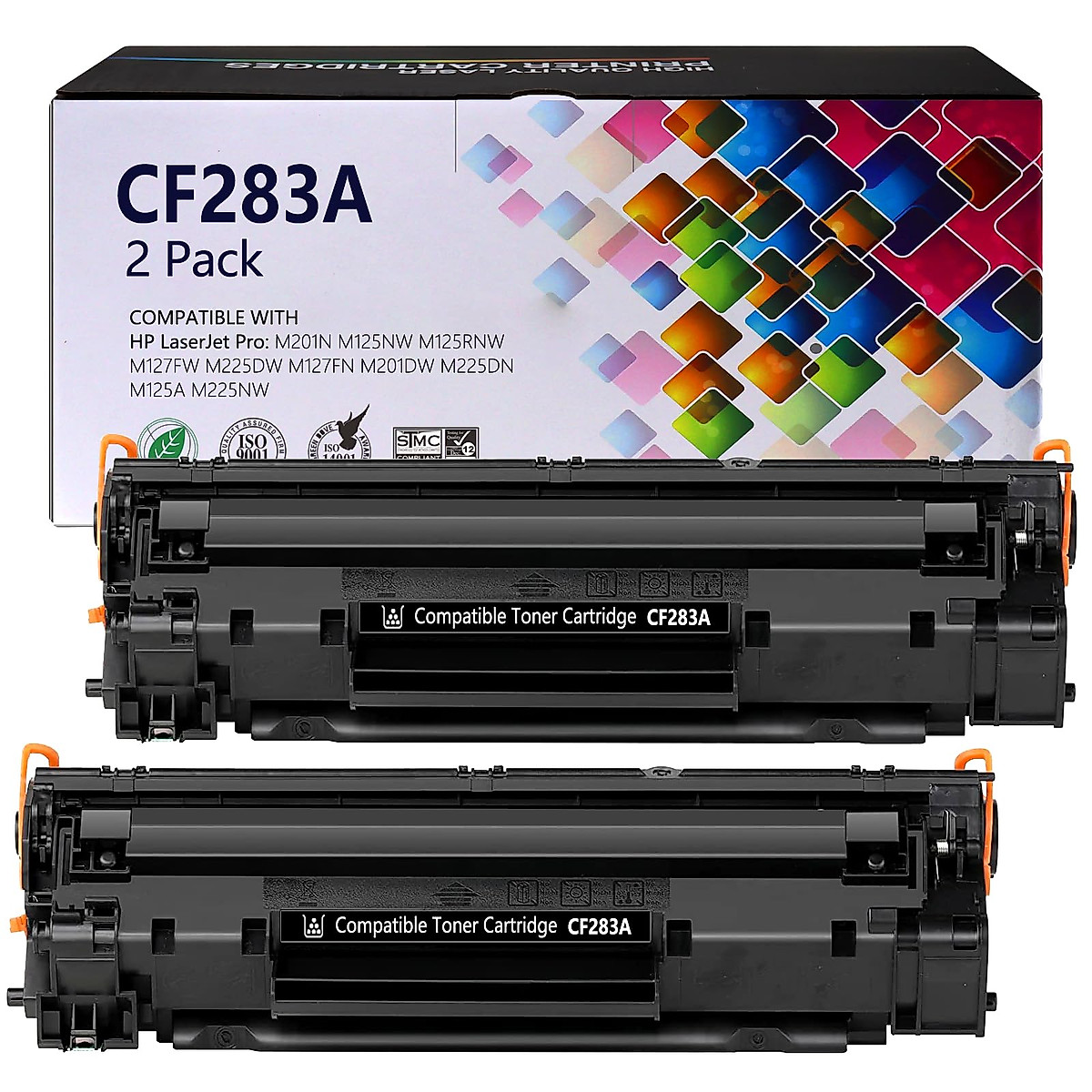 DrPrint CF283A Black Toner Cartridge Replacement for HP 83A 283A, Compatible with HP Laserjet Pro M201n M201dw MFP M125nw M127fw M225dw M125a