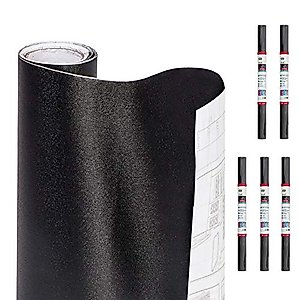 Smart Design Shelf Liner Chalkboard Adhesive - 18 Inch x 36 Feet Total (Set of 6 Rolls) - Drawer Cabinet Paper - Kitchen - Black
