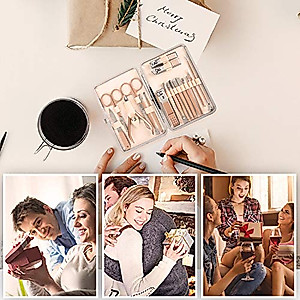 Manicure Set Nail Clippers Pedicure Kit, Professional Stainless Steel Personal Grooming Kit, 18 in 1 Nail Care Tools with Luxurious Leather Travel Case for men and women