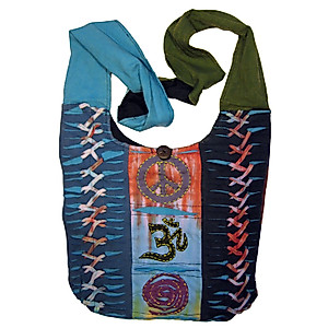 Original Collections Bohemian Hippie Crossbody Peace Sign Shoulder Bag Purse Large