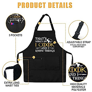 Funny Aprons for Men,Cooking Gifts for Men,Dad,Boyfriend,Husband, Cooking Aprons for Men-That's What I do.I Cook.I know Things-Chef Aprons for Dad,Grilling Gifts for Father's Day,Birthday,Christmas