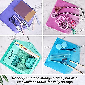 EOOUT 14 Pack Plastic Envelopes Poly Envelopes, Clear Document Folders Plastic File Folders with Snap Closure, 7 Colors, Letter A4 Size File Envelopes for School and Office Supplies