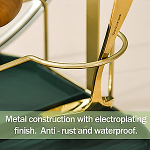 Spoon Rest Lid Holder Pan Pot Cover Stand Rack Shelf Cooking Soup Utensil Rests Organizer for Kitchen Stove Countertop Metal Golden Green