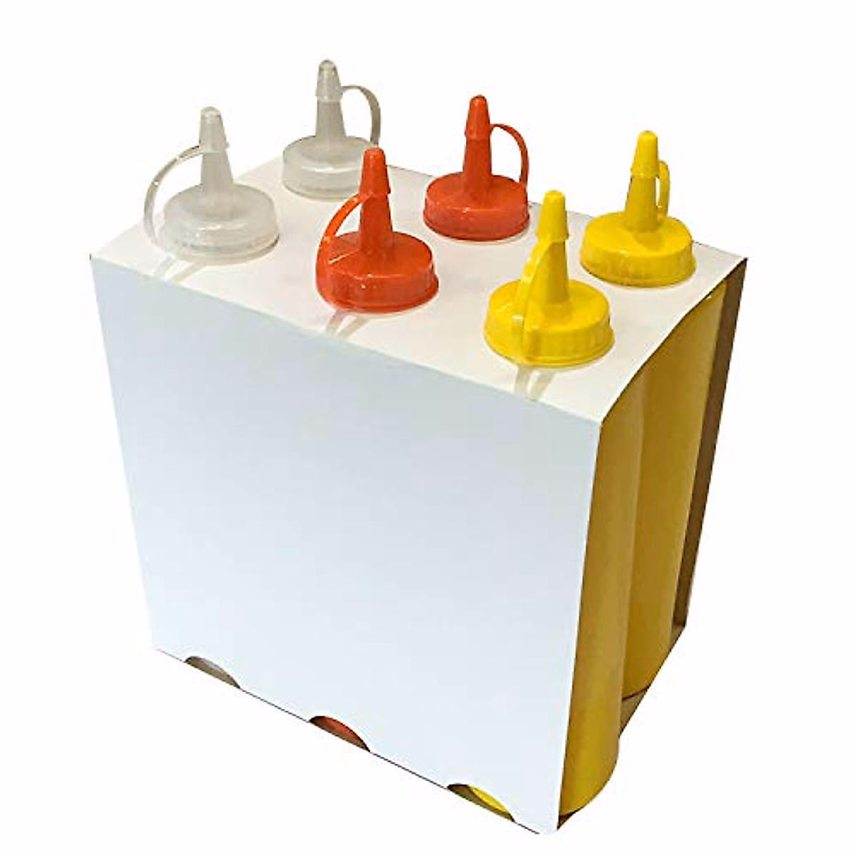 Kolice 6-pack food service squeeze, squirt condiment bottle, table condiment squirt disperser, squeeze squirt bottle, narrow mouth squeeze with cap & lid (24 oz)