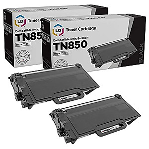 LD Products Compatible Toner Cartridge Replacement for Brother TN850 TN 850 TN-850 High Yield (Black, 2-Packs) for use in DCP-L5500DN DCP-L5600DN DCP-L5650DN DCP-L6600DW HL-L5000D, HL-L5100DN