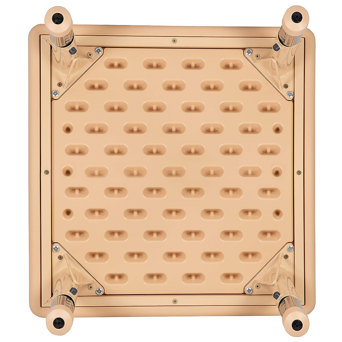 EMMA + OLIVER 24" Square Natural Plastic Height Adjustable Activity Table - School Table for 4