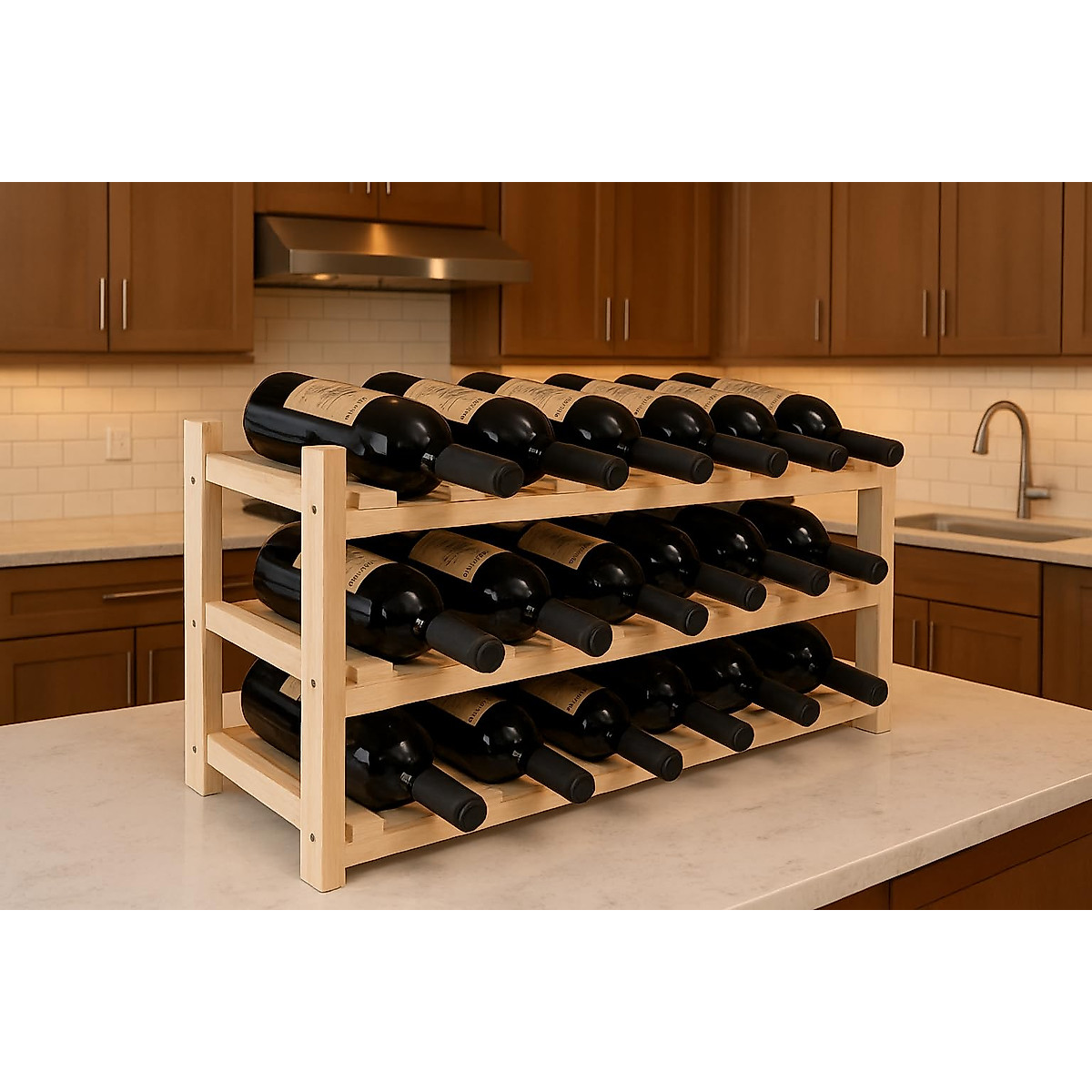 Wine Racks America Pine 72 Bottle Stackable. Unstained