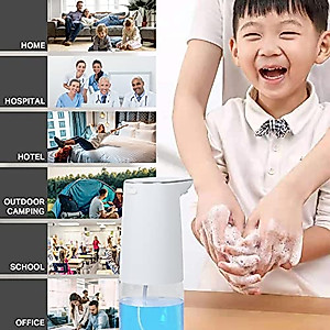 Automatic Soap Dispenser 16.9 oz/500 ml Touchless Hand Free Soap Dispenser with 2 Adjustable Level and Infrared Motion Sensor for Bathroom Kitchen, Home Office, Hotel and Outdoor