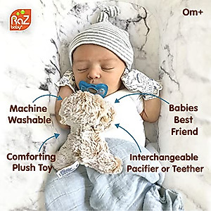 RaZbaby RaZbuddy JollyPop Pacifier Holder w/ Removable Baby Pacifier - 0m+ - BPA Free - Penguin