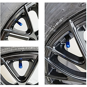 JUSTTOP 4PCS Car Tire Valve Stem Caps, Air Caps Cover, Universal for Cars, SUVs, Bike, Trucks and Motorcycles, Car Wheel & Tire Exterior Accessories-Deep Blue