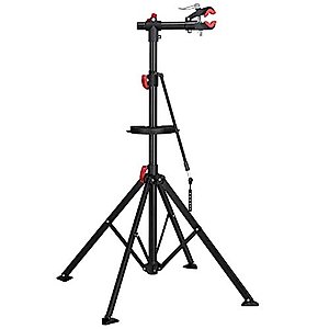 Yaheetech Bike Repair Stand Height Adjustable with Multiple Quick Release Telescopic Arm Tool Tray for Home Bicycle Mechanic