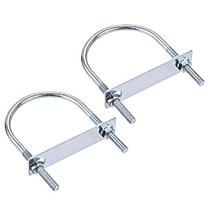 uxcell Round U-Bolts 2 Sets 3.15"(80mm) Inner Width 130mm Length Steel M8 with Nut, Plate