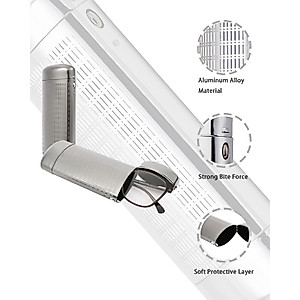 Philley Aluminum Metal Pocket Ultra-Light Silver Eyeglasses Glasses Case (Striped-Grey)